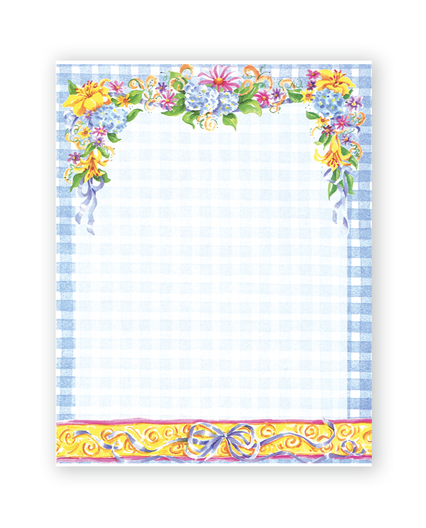Custom Print Blue Floral Letterhead at MyGeoPrint