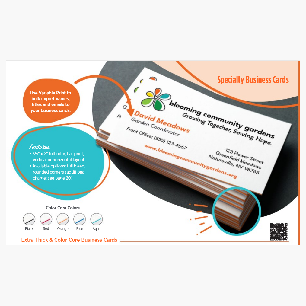Color Core Business Cards Cut to 3.5"x2" Custom Printing - MyGeoPrint