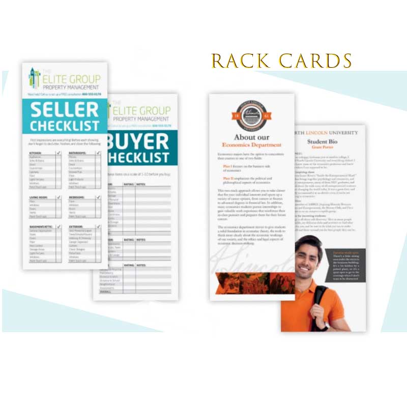 Buy Rack Cards 3.5"x8.5" & 4"x9", Custom Printed at MyGeoPrint