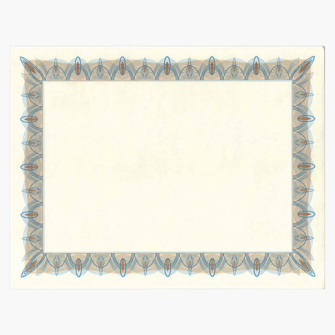 Classic Blue Certificates, 8.5"x11" Custom Printing - MyGeoPrint