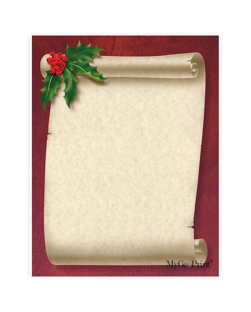 Santa Scroll Christmas Letterhead Geographics Print on Demand- MyGeoPrint