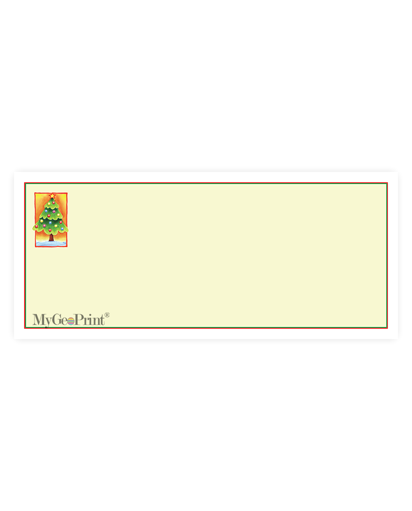 Custom Print Traditional Tree Christmas Envelopes No. 10 at MyGeoPrint