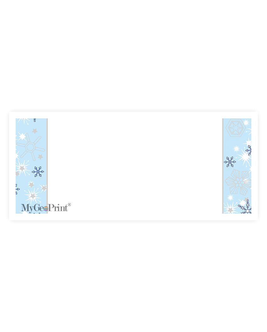 Custom Print Blue Snow Christmas Envelopes No. 10 at MyGeoPrint
