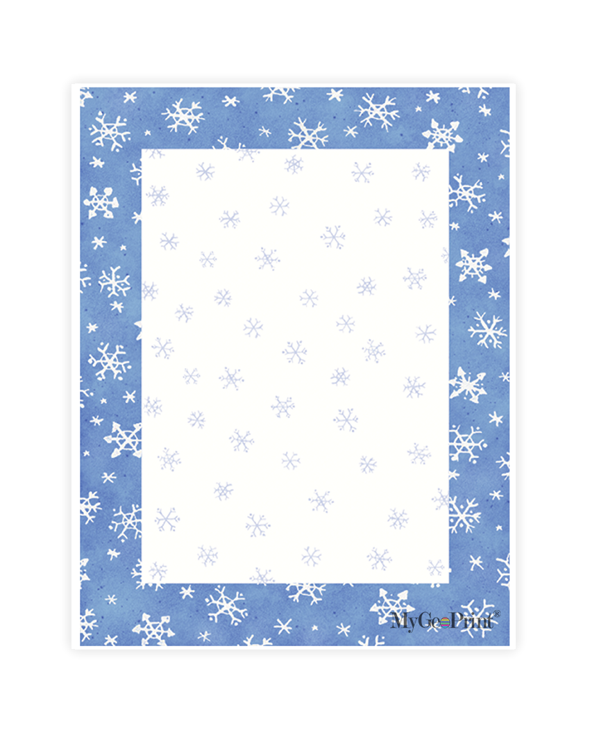 Snowflakes Christmas Letterhead Geographics Print on Demand- MyGeoPrint