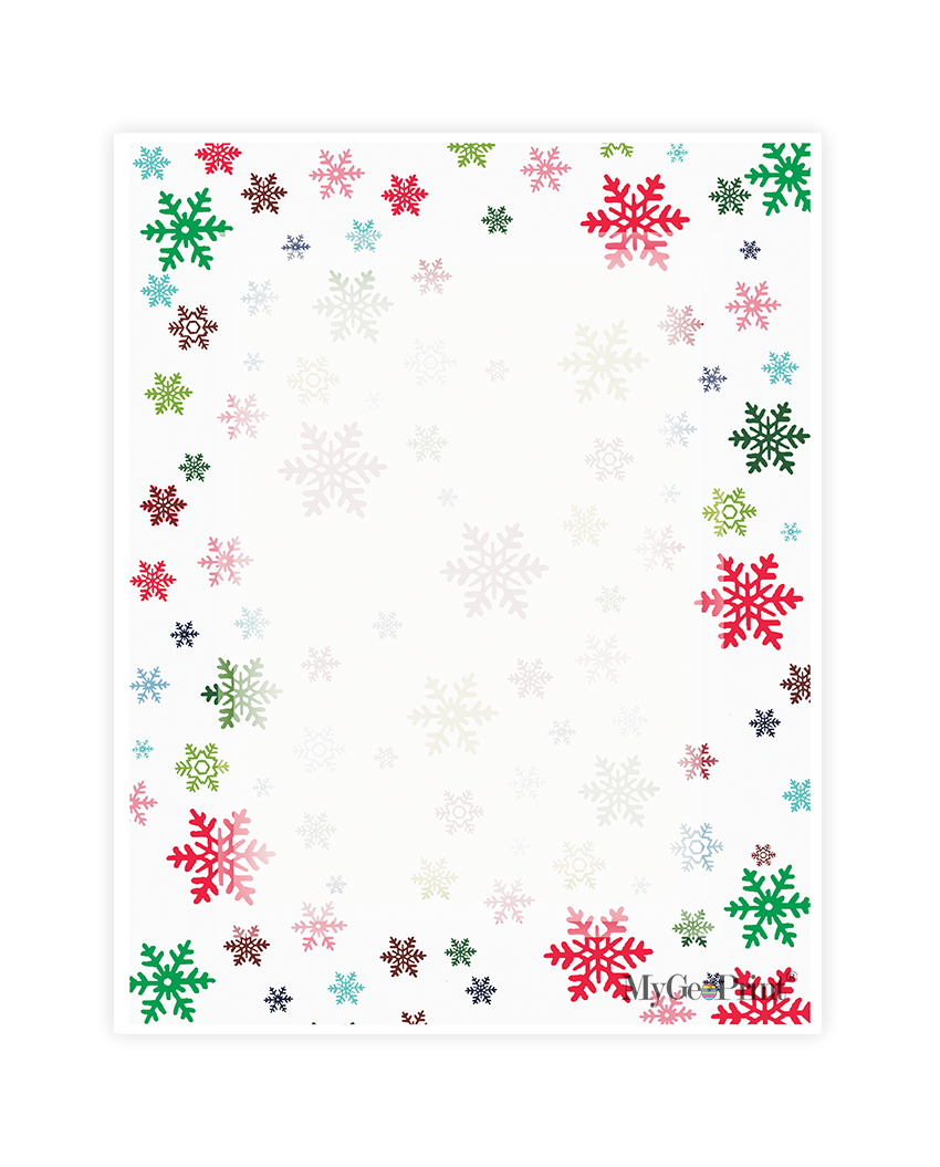Colorful Snowflakes Christmas Letterhead Geographics Print on Demand ...