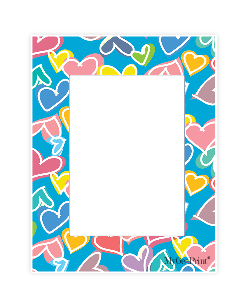 Twitter Hearts Blue Letterhead Geographics Print on Demand- MyGeoPrint