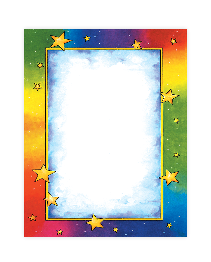 Custom Print Rainbow Stars Letterhead at MyGeoPrint