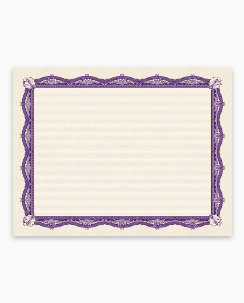 Imperial Purple Certificates, 8.5"x11" Custom Printing | MyGeoPrint